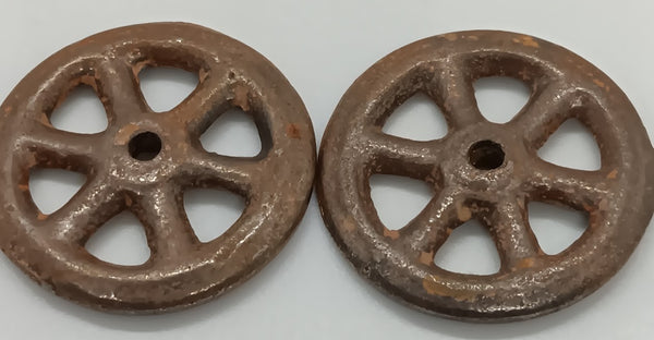 1-3/16" Cast iron 6 spoked wheels Set of two only. – Classic Tin Toy Co.